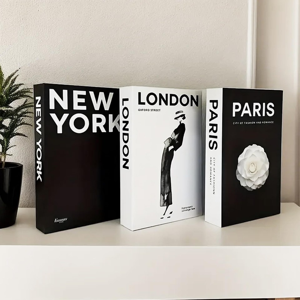 Decorative Books for Coffee Table Decor,3 Pieces Stylish Fake Books of ...