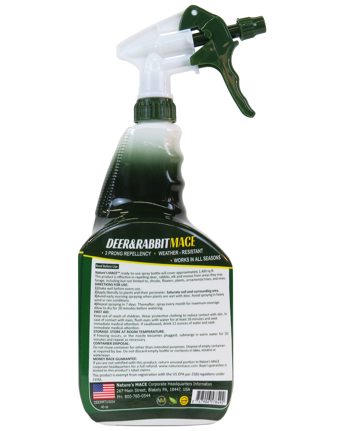 Nature's MACE Deer & Rabbit Repellent Sprays - Deer Repellent Spray for ...