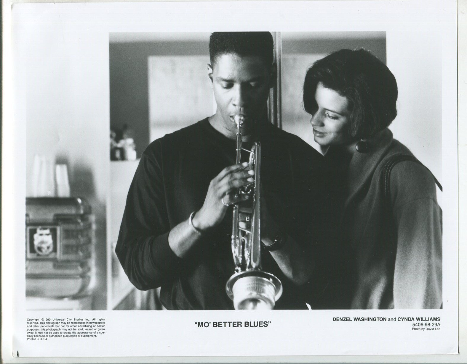 Mo' Better Blues #29 2001-8x10-B&W-Still-Denzel Washington-Cynda ...