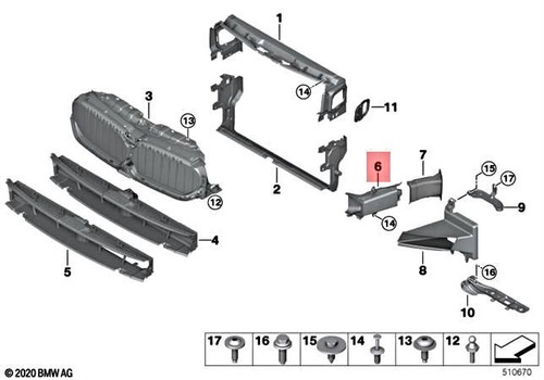Genuine BMW G30 G31 G38 518d 520d ed 520dX 520i Air Duct Brake Left ...