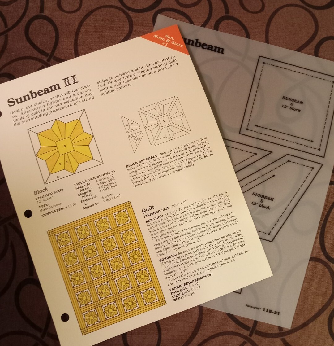Sunbeam Quilt Pattern with Template | eBay