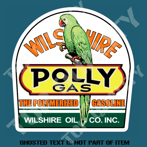 VINTAGE POLLY GAS WILSHIRE Decal Sticker Vintage Petrol Americana ...
