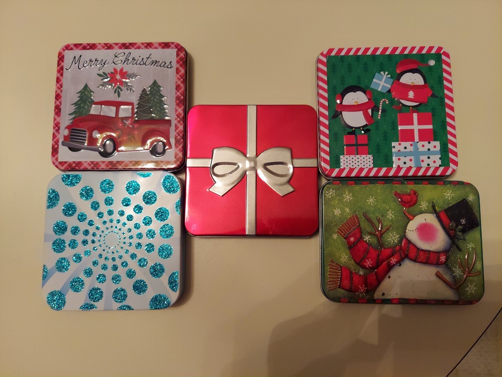 LOT OF FIVE CHRISTMAS GIFT CARD TINS | eBay