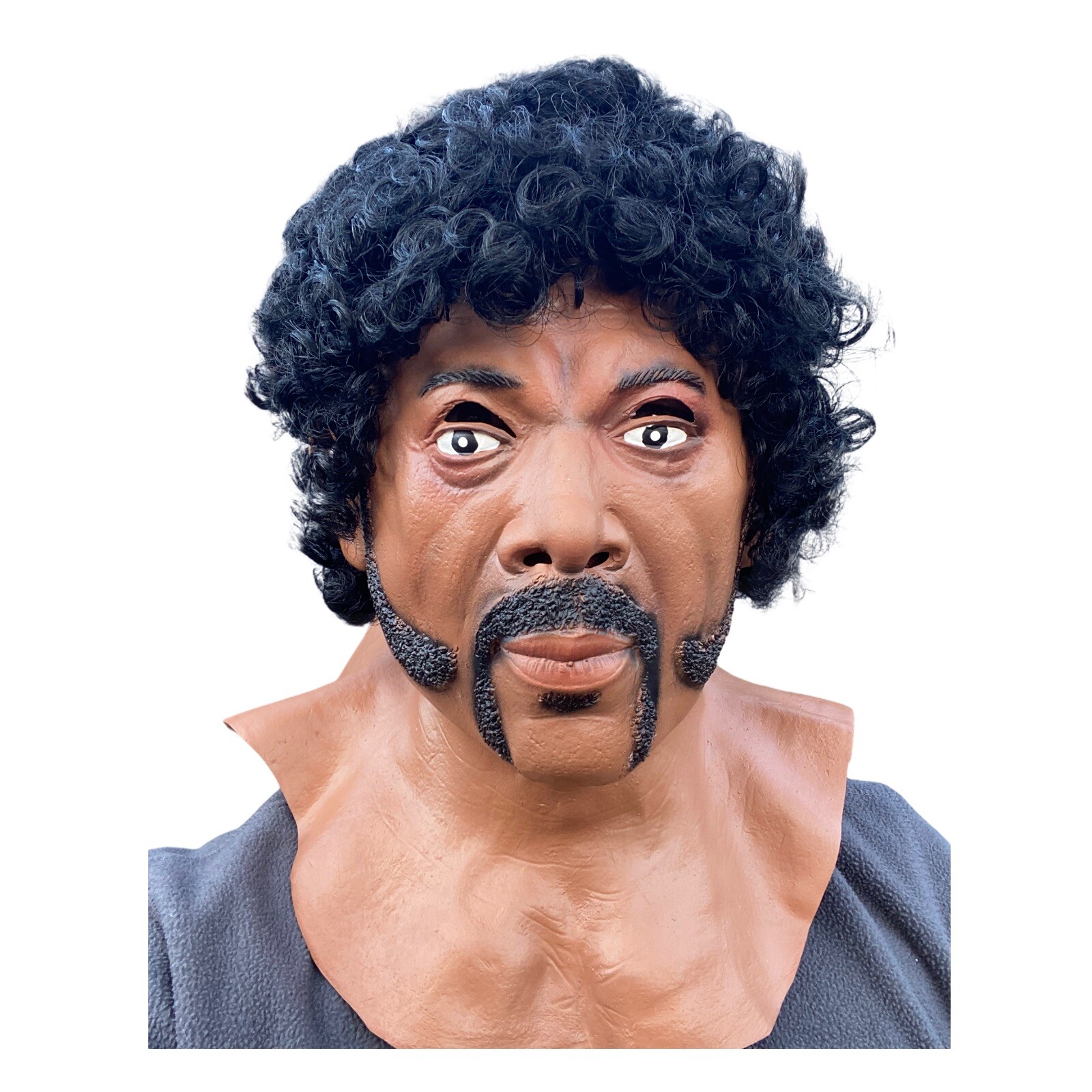 Samuel L Jackson Mask Black Male Pulp Costume Accessory 70’s Afro | eBay