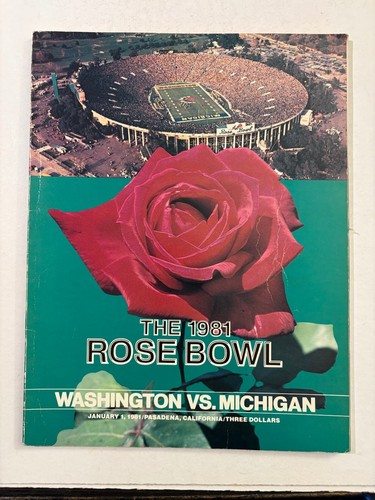 1981 (1,1) Rose Bowl Football Program Washington vs Michigan GOOD ...