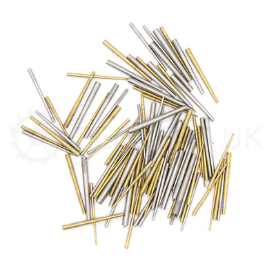 100 x Steel & Brass Clock tapered pins - Assorted mixed sizes - pin ...