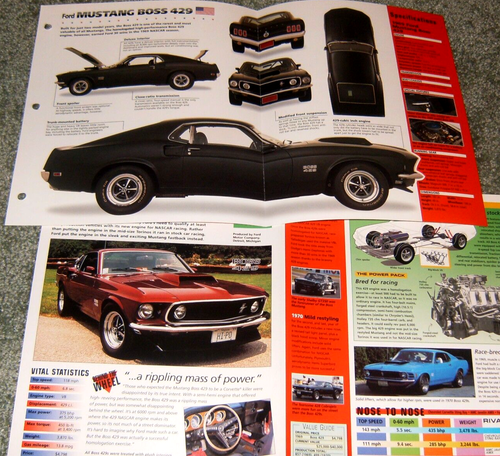 1969 Mustang Boss 429 Spec Info Original Poster Brochure 69 70 Boss429 ...