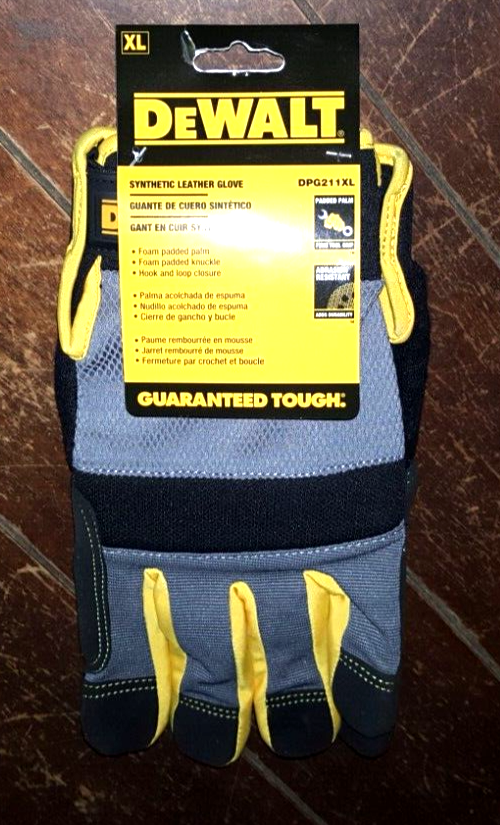 DeWalt XL Synthetic Leather Gloves with Foam Padded Palm & Knuckles! # ...