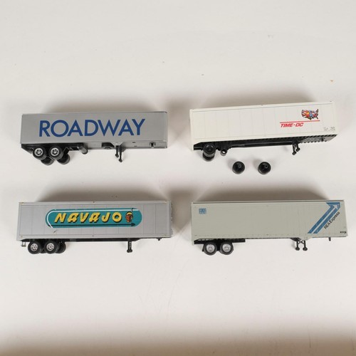 Mixed Lot 4 HO 1/87 Scale 40' Van Trailers Navajo Time-DC Roadway REA ...