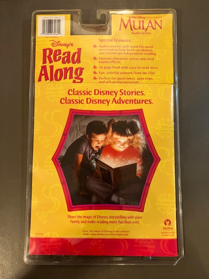 Disney Mulan Read-Along Cassette & Book Included 1998 - ORIGINAL ...