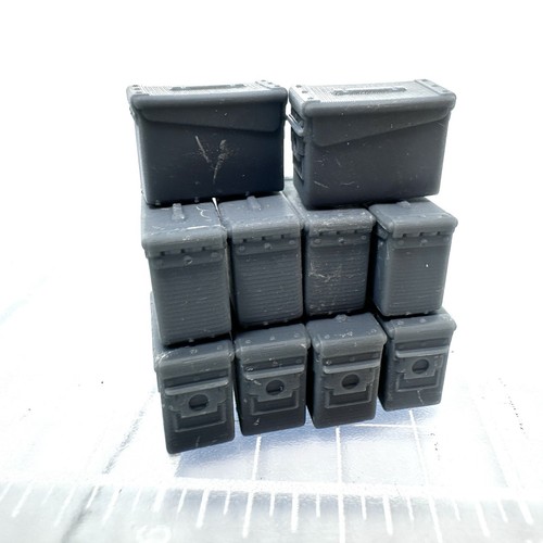 10x World War 2 Grey AMMO CANS Only Military Resin 1/32 WW2 Soldier ...