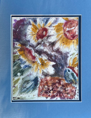 11x14 daisy"s Japanese Batik Water Color on Rice Paper Original Art ...