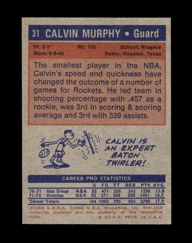 1972-73 Topps Set-Break # 31 Calvin Murphy NM-MT OR BETTER *GMCARDS* | eBay