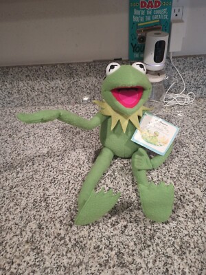 VTG Eden Kermit the Frog Jim Henson Sesame Street Bendable Pose Plush w ...