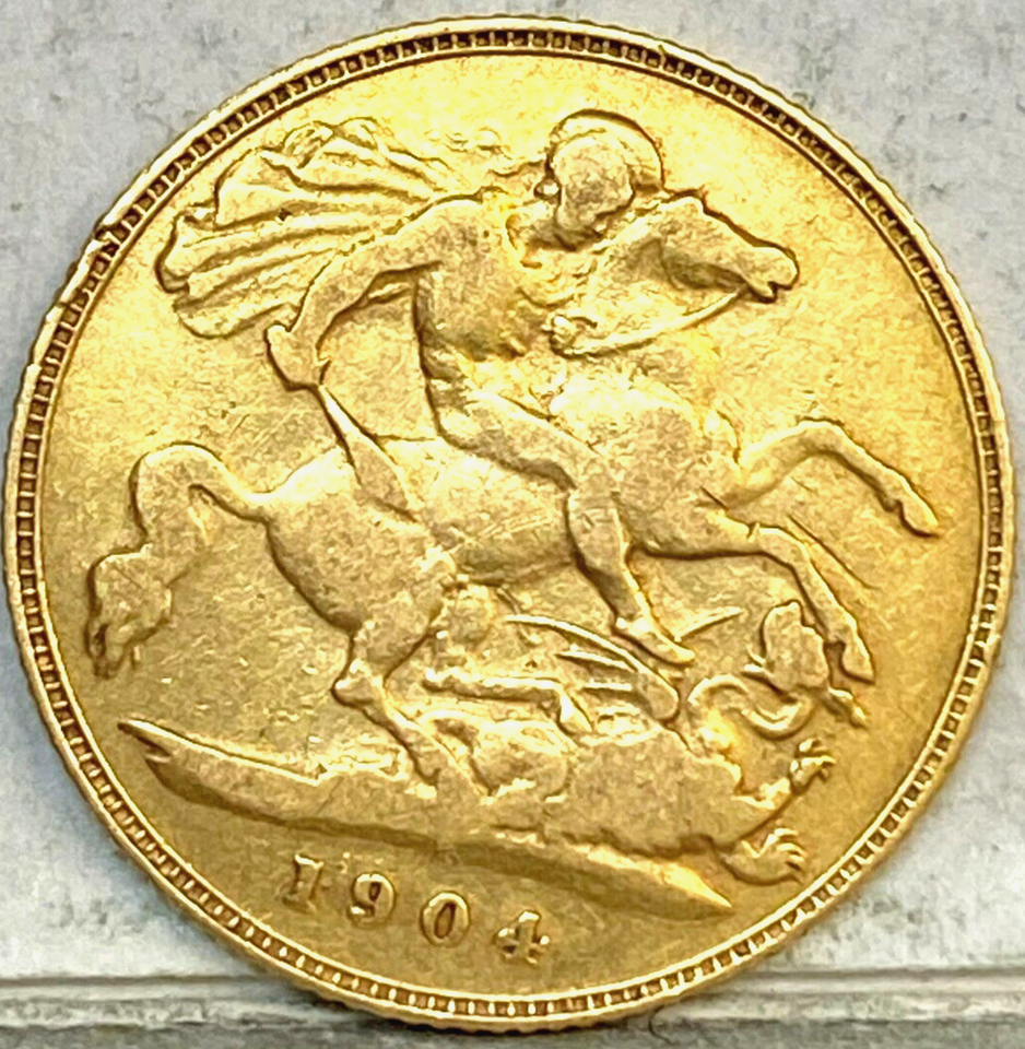 AUSTRALIA 1904 RARE PERTH GOLD HALF SOVEREIGN LOW MINT KEY DATE RARE ...