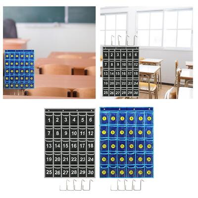 Pocket Chart Phone Calculator Holder with 30 Clear Pockets Wall Hanging ...