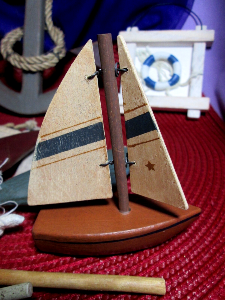 Lot Of 7 Primitives Rustic Nautical Anchor Ships Oar Net Beach House ...