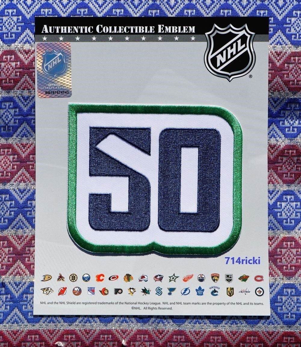 Vancouver Canucks 50th Anniversary Patch Collector NHL Official Blue ...
