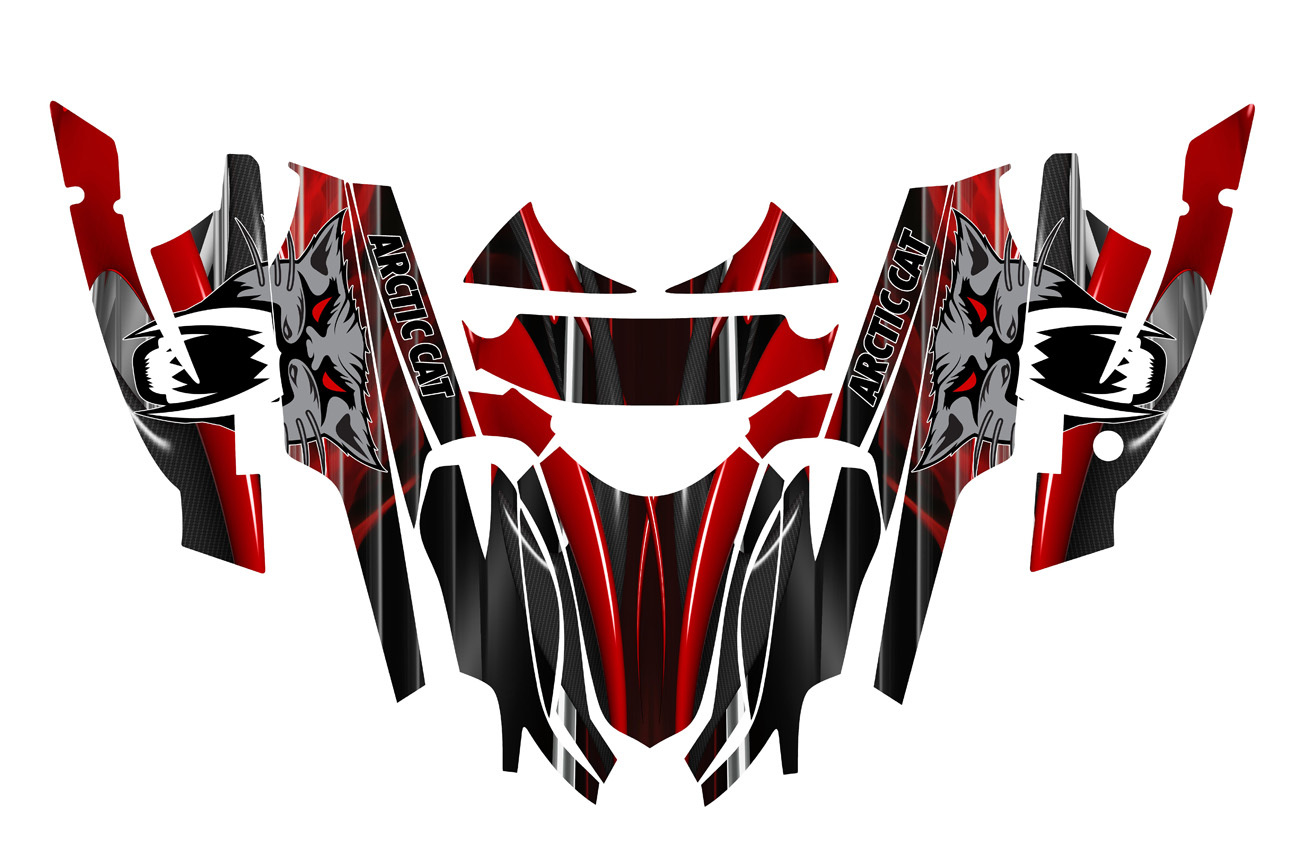 Firecat Sabercat Sled Graphic kit Arctic Cat F5 F6 F7 wrap #3333 Red | eBay