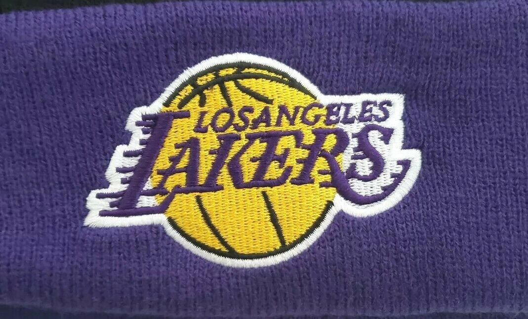 Los Angeles Lakers NBA Ultra Game Cuffed Knit Pom Skull Cap Purple ...
