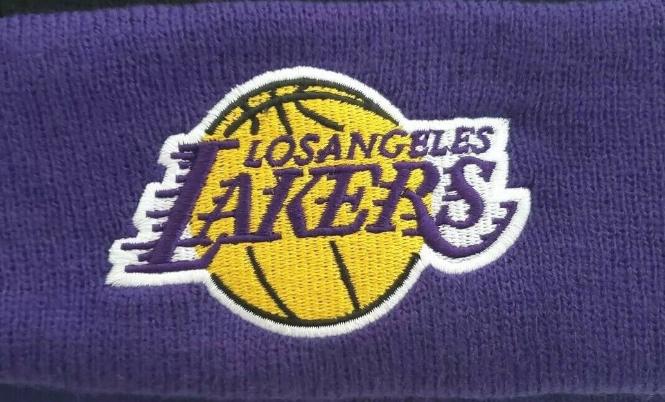Los Angeles Lakers NBA Ultra Game Cuffed Knit Pom Skull Cap Purple ...