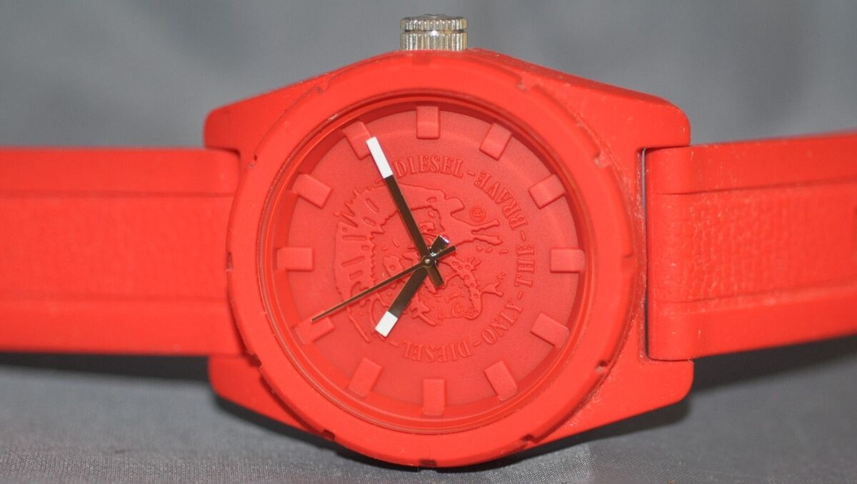 Diesel Men's Red Dial Red Rubber Strap Watch DZ1589 | eBay Diesel Men's Red Dial Red Rubber Strap Watch DZ1589 | eBay