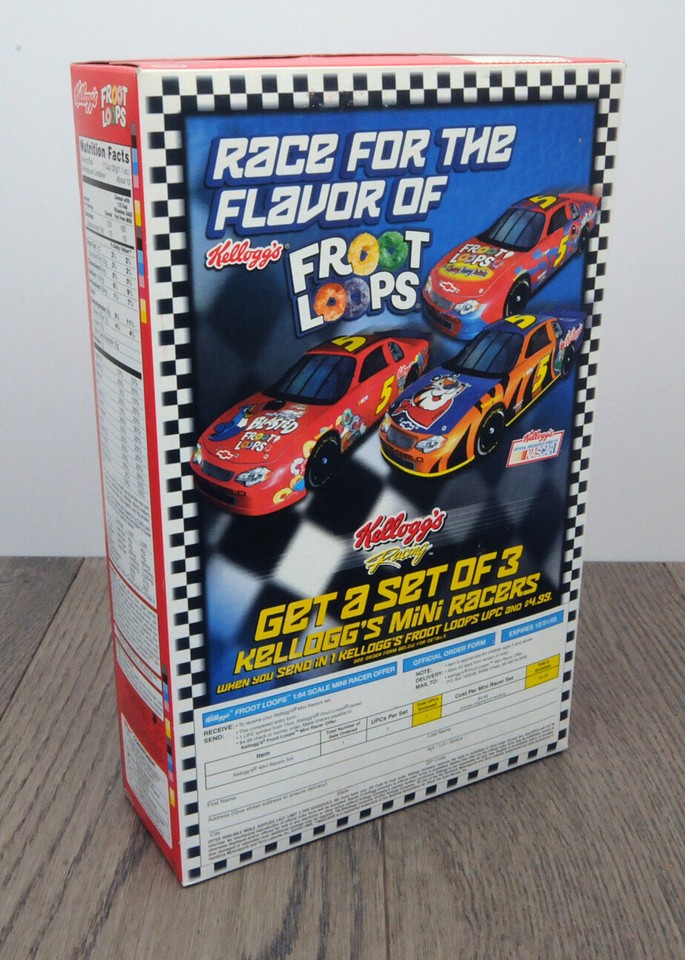 Vintage Froot Loops Melonberry Pink Cereal NASCAR 15 Oz Full Box ...