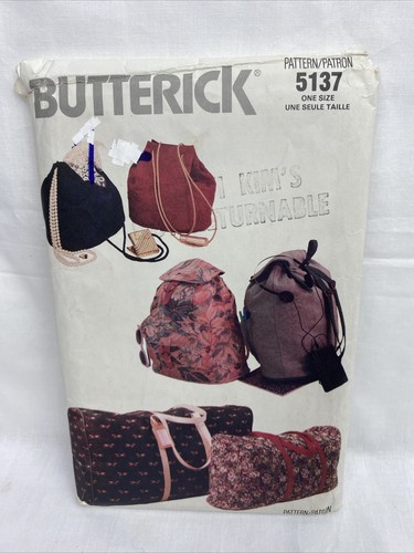 Butterick 5137 Sewing Pattern Bucket Duffle Bags | eBay Australia