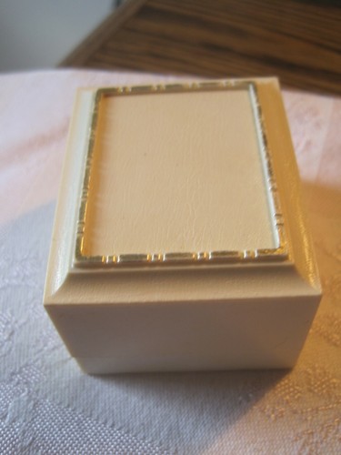 vintage white ring box, gold trim, logo of Bridgeport,Ct. | eBay