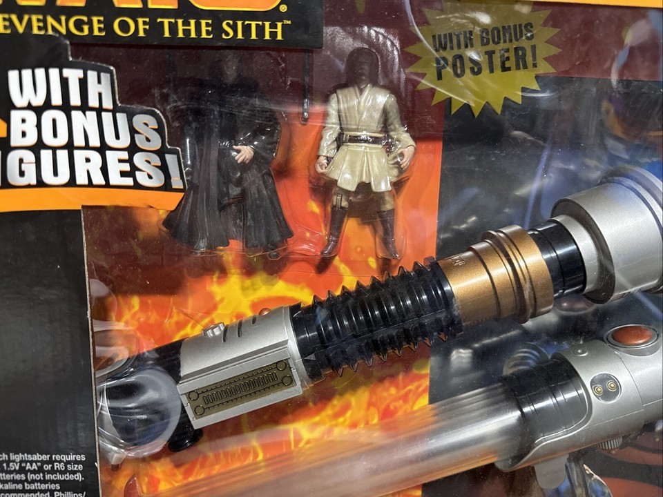 Rare Star Wars ROTS Electronic Anakin Skywalker Obi-Wan Kenobi ...