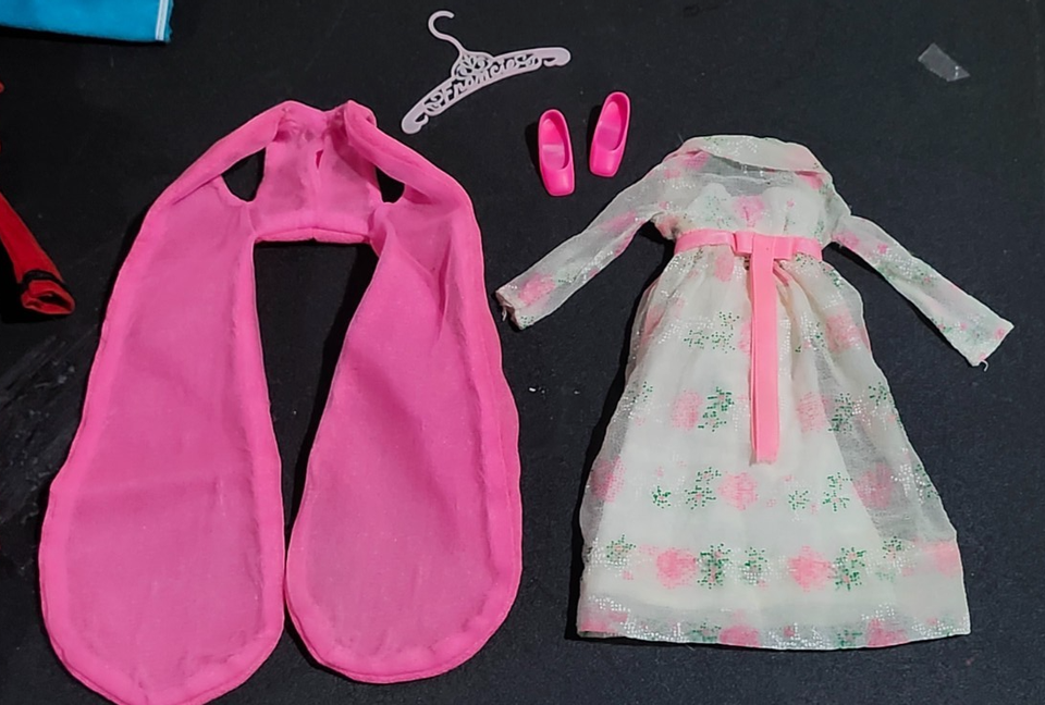 1971 Mattel Barbie Francie Doll #3451 Midi Duet White Floral Dress Vest ...
