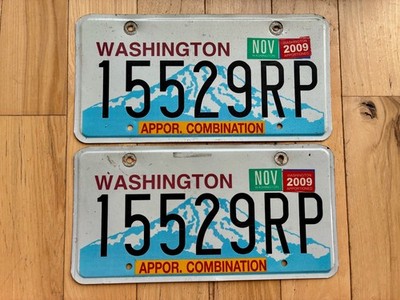 Pair Of 2009 Washington State Apportioned Combination License Plates | eBay