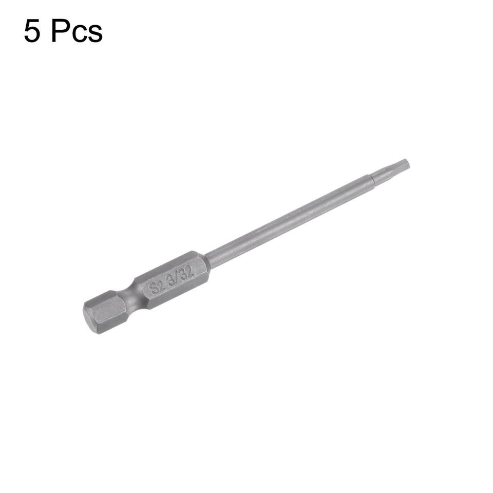 5pcs 3/32" Hex Screwdriver Bit 1/4" Hex Shank 3" Length Magnetic Power ...