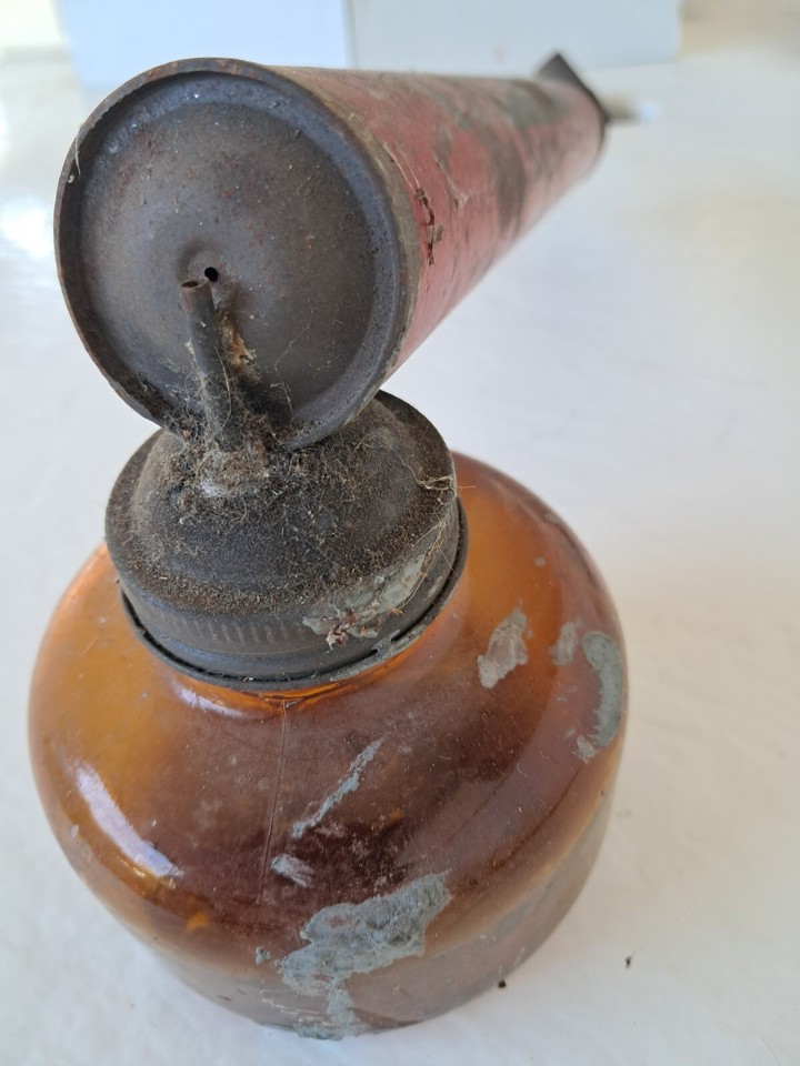 Vintage Insect Garden Bug Sprayer Blue Chapin with Amber Glass Jar Tank ...