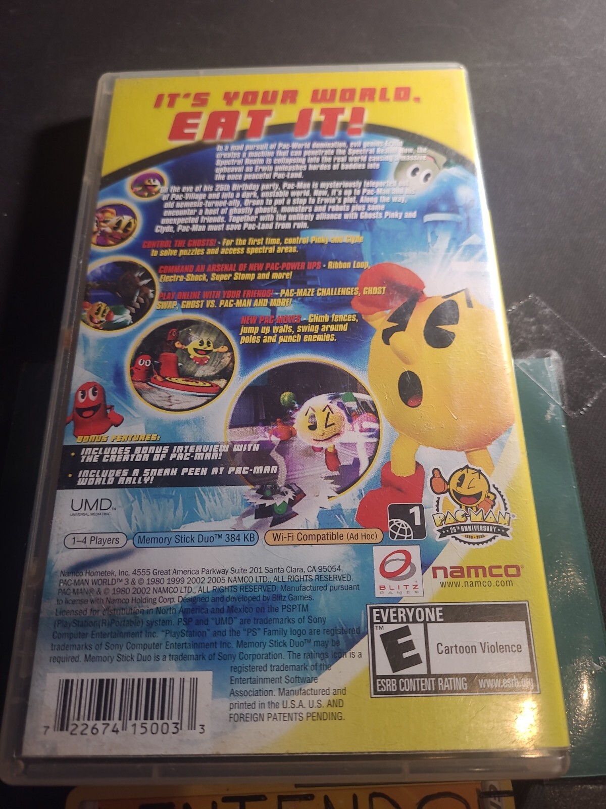 Pac-Man World 3 Sony PSP Complete Manual CIB Namco Game NTSC Black ...