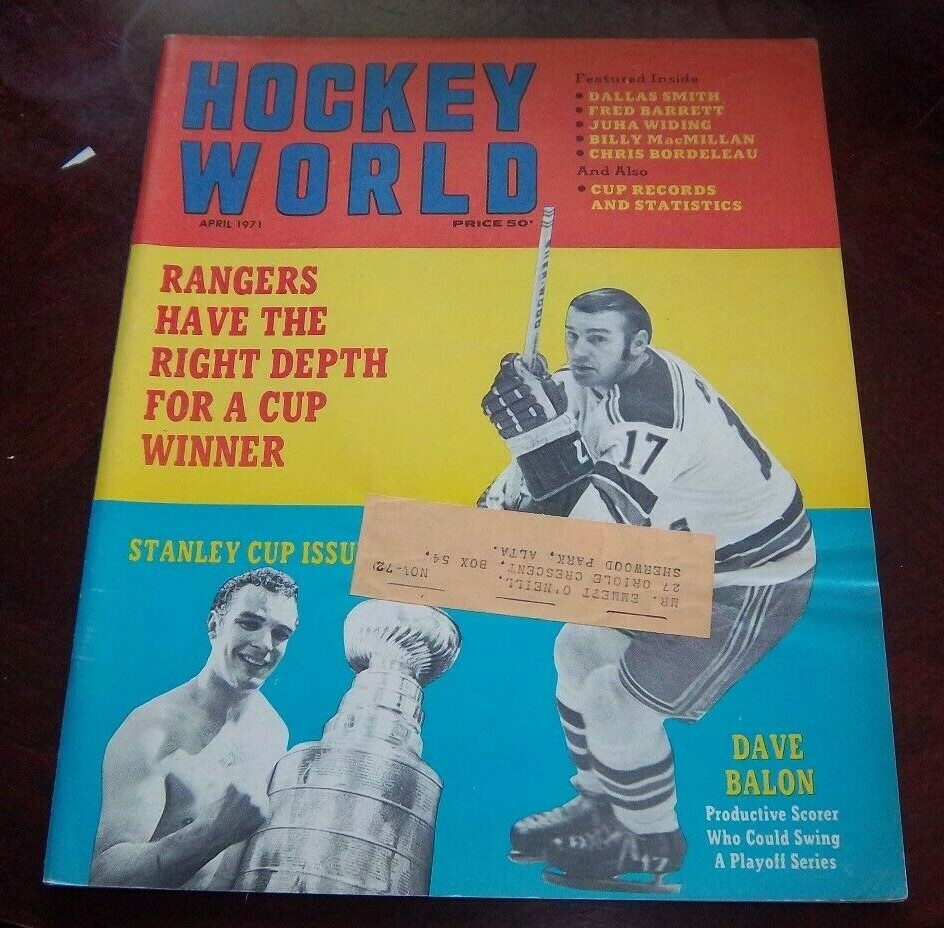 Hockey World Magazine April 1971 Stanley Cup Issue / Dave Balon | eBay