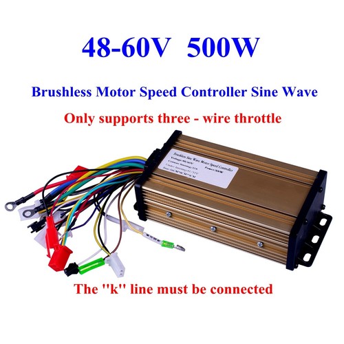 US 48V-60V 500W Brushless Motor Speed Controller Sine Wave Electric ...