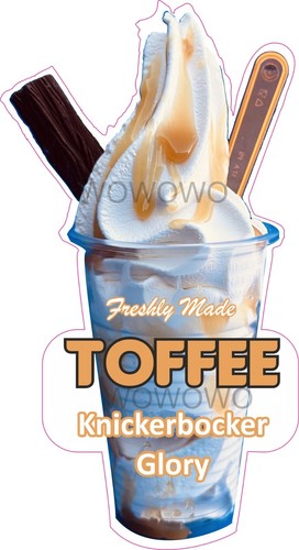 Ice cream van sticker Toffee knickerbocker glory stickers sundae decals ...