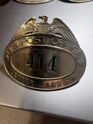 Post Office Letter Carrier Hat Badge #15 Vintage Postal CarrierMetal ...