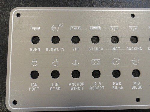 BAYLINER 65456-03 BLANK SWITCH PANEL (22 CUTOUTS) GREY 11" X 4 1/2 ...