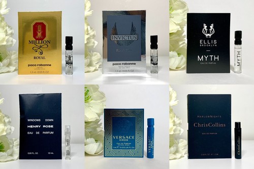 6 Men's Cologne Perfume Fragrance Sample Size Spray Set New in card ...