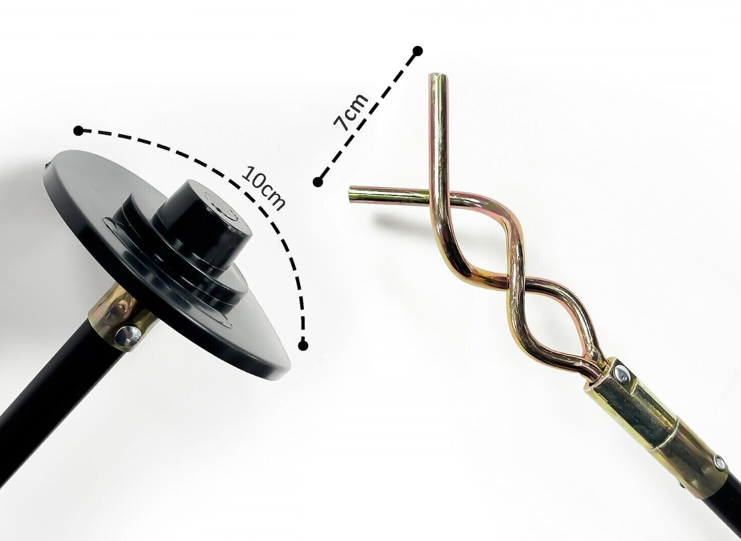 2 DRAIN RODS 920mm DRAIN ROD EXTENSION SET + PLUNGER & DOUBLE WORM ...