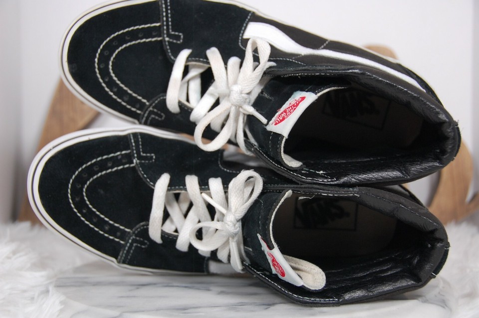 Vans SK8-Hi TC6D Black Suede High Top Lace Up Skateboard Mens Shoes ...