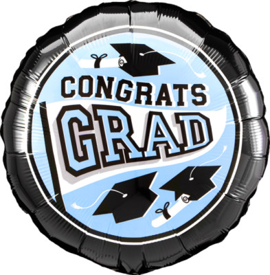 18" Congrats Grad Foil Balloon - Graduation - Pale Blue - Anagram Party ...