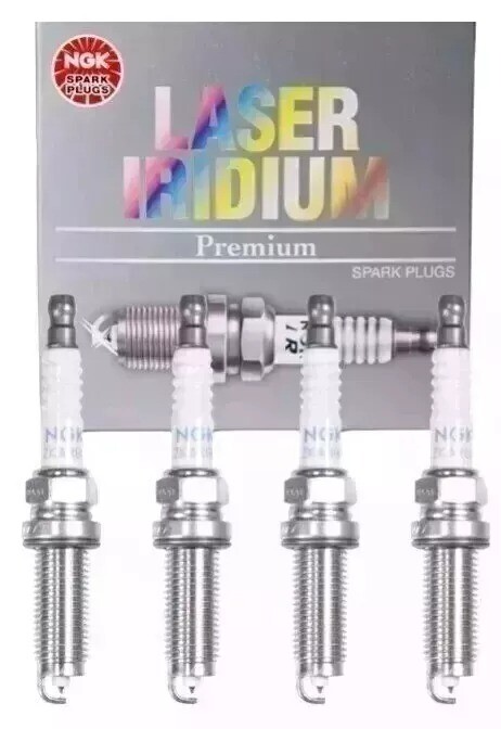 Set of 4 Pre-Gapped Spark Plugs NGK Laser Iridium Resistor SILZKFR8E7S ...
