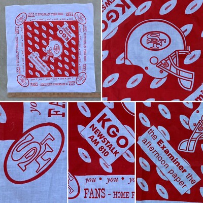 Vintage The Examiner KGO AM 810 San Francisco 49ers Fans Bandana Scarf ...