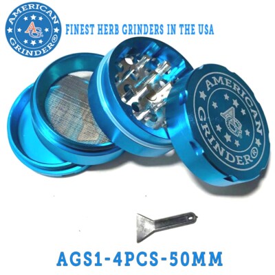 AMERICAN GRINDER®️ 50mm 4 PCS sharp teeth CNC machined herb tobacco ...
