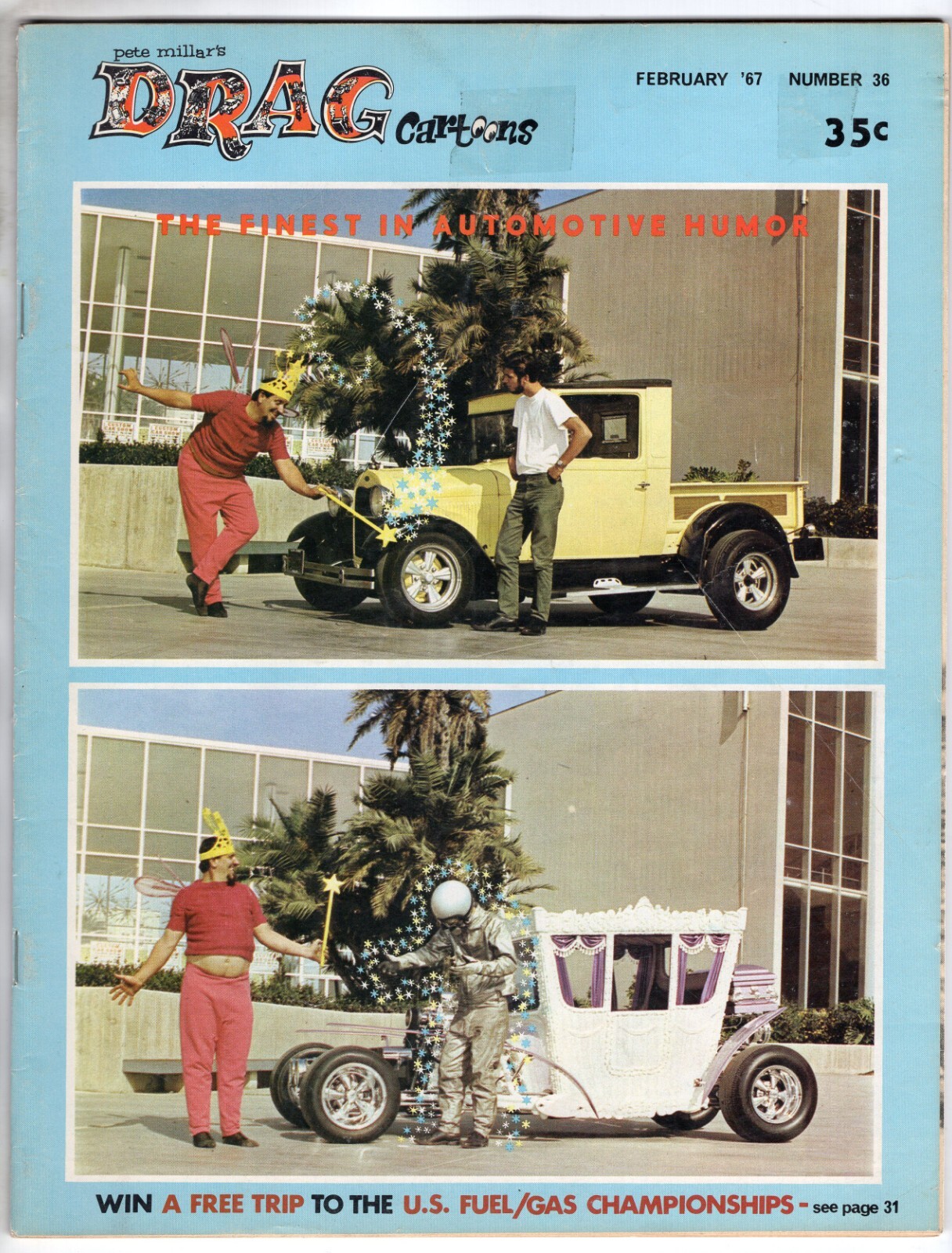 DRAG CARTOONS #36 Feb 1967 Millar SHELTON WONDER WARTHOG Ed Roth Druid ...