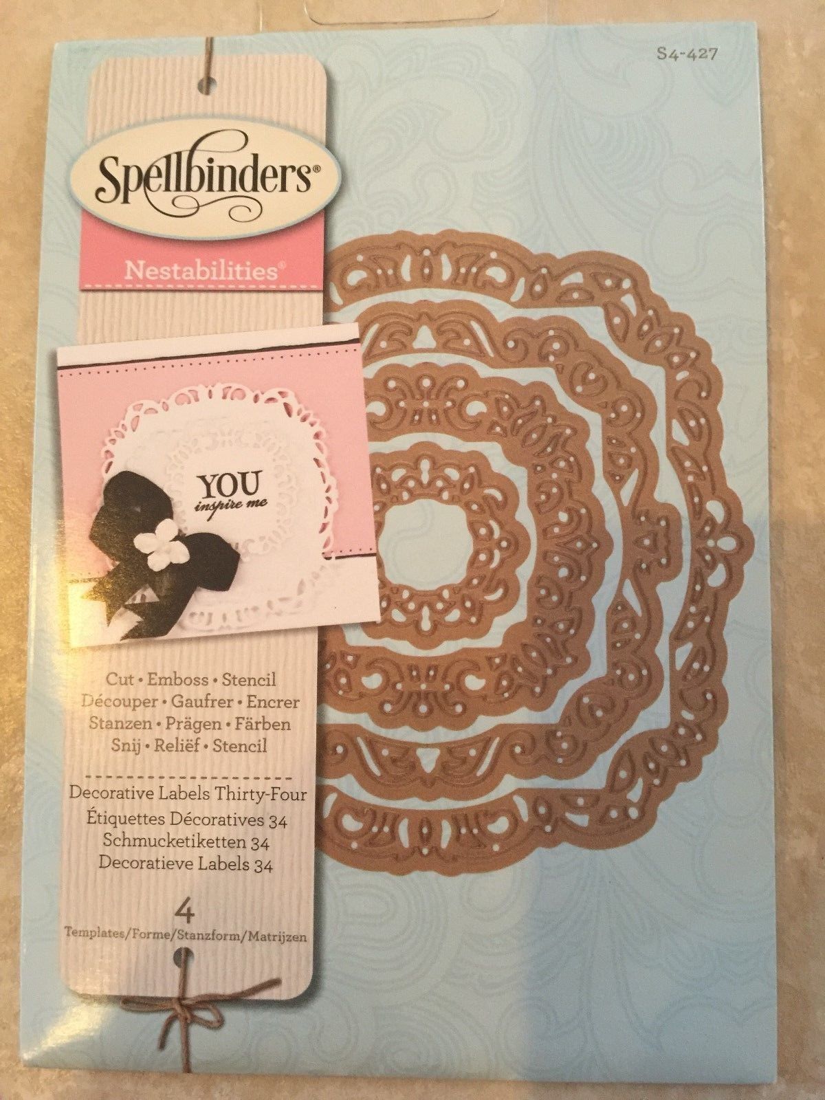 Spellbinders Nestabilities Decorative Labels Thirty-Four die set S4-427 ...