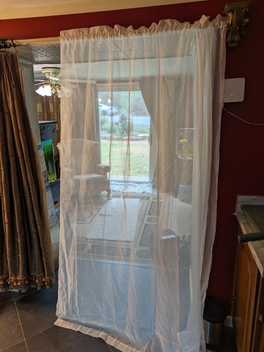 Drape Curtain White Polyester Sheer Panel 50 x 84 | eBay